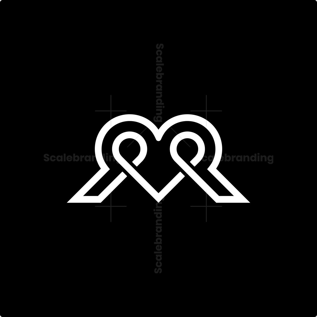 Modern Letter M Love Logo | Scalebranding