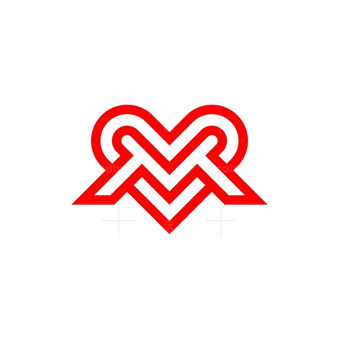 Letter M Love Love Icon With M Letter Cut Out Stock Images & Pictures