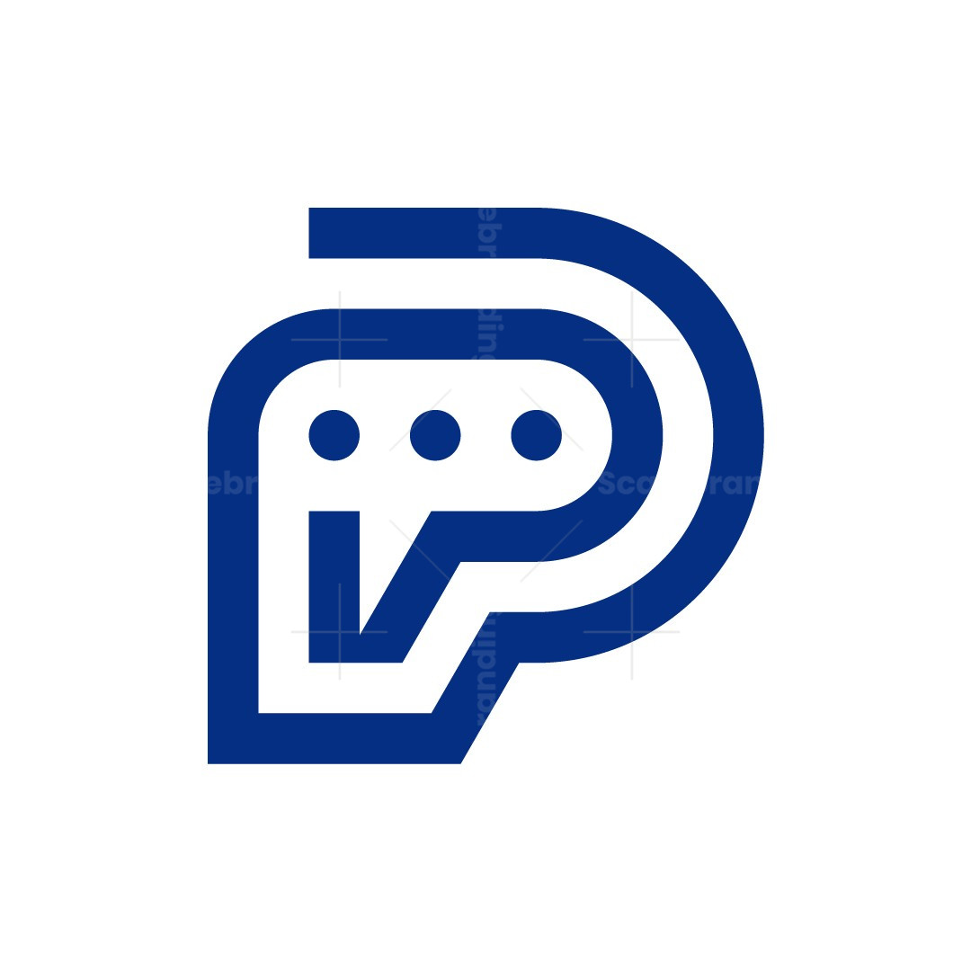 Modern Letter P Chat Logo | Scalebranding