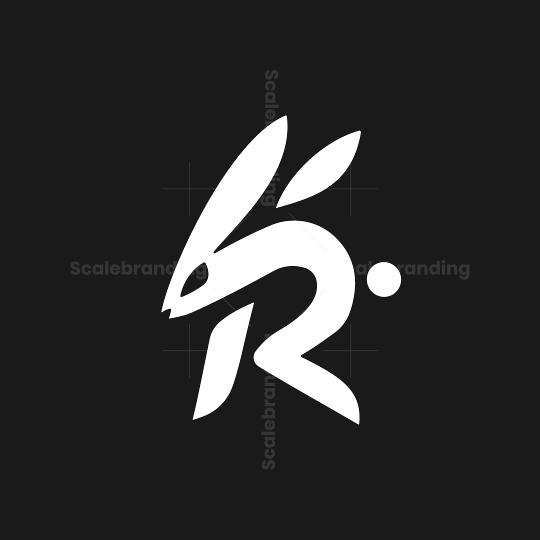 Simple Modern Letter R Bunny Rabbit Logo | Scalebranding