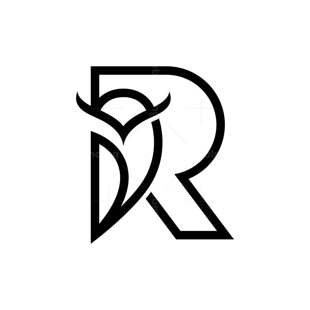 Modern Letter R With Owl Logo | Scalebranding