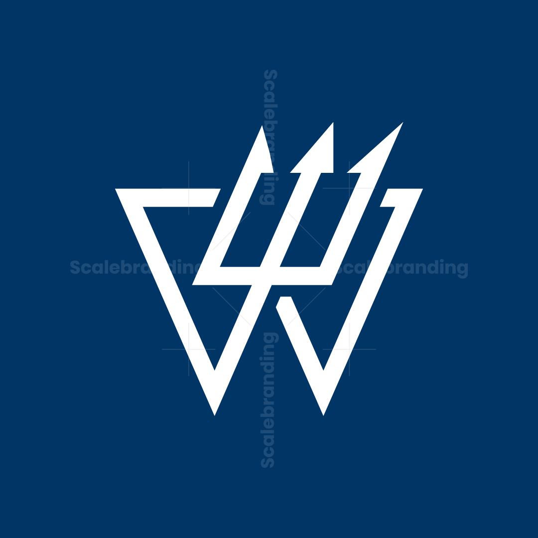 Modern Letter W With Trident Logo | Scalebranding
