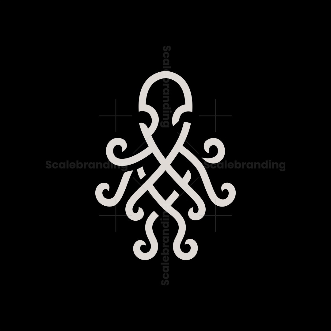 Modern Line Octopus Logo | Scalebranding
