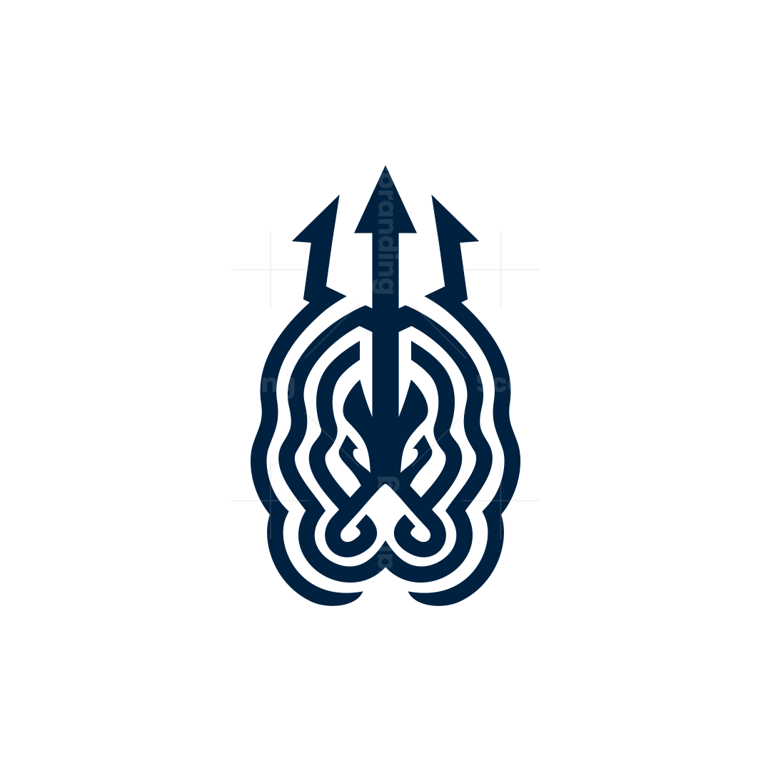 Modern Octopus and Trident Logo | Scalebranding