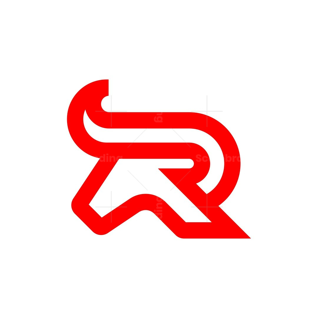 Modern R Letter Bull Head Logo | Scalebranding