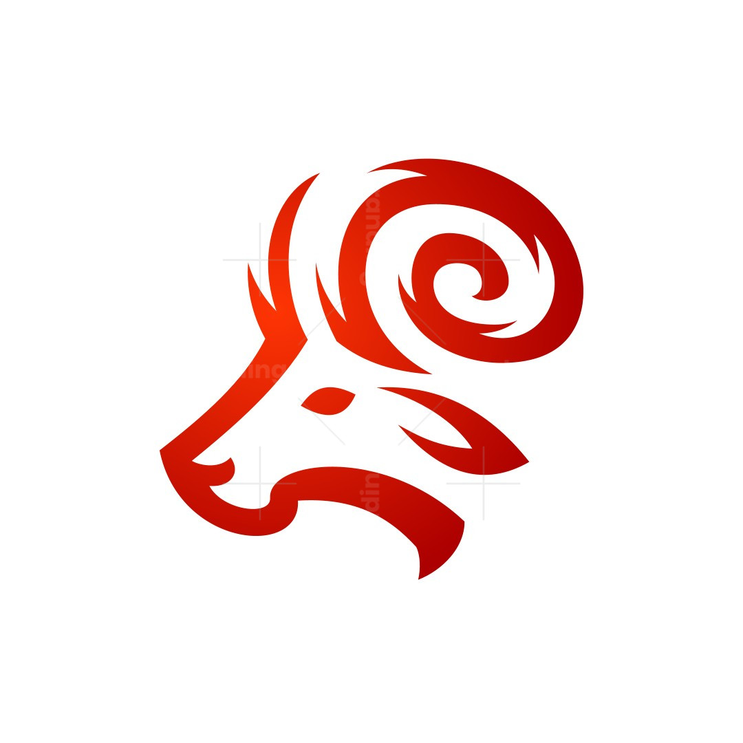 Modern Red Ram Logo | Scalebranding