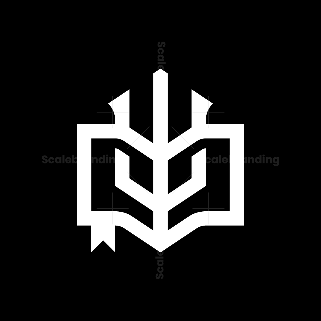 Modern Trident Book Education Logo | Scalebranding