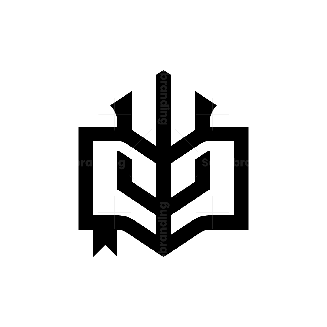 Modern Trident Book Education Logo | Scalebranding