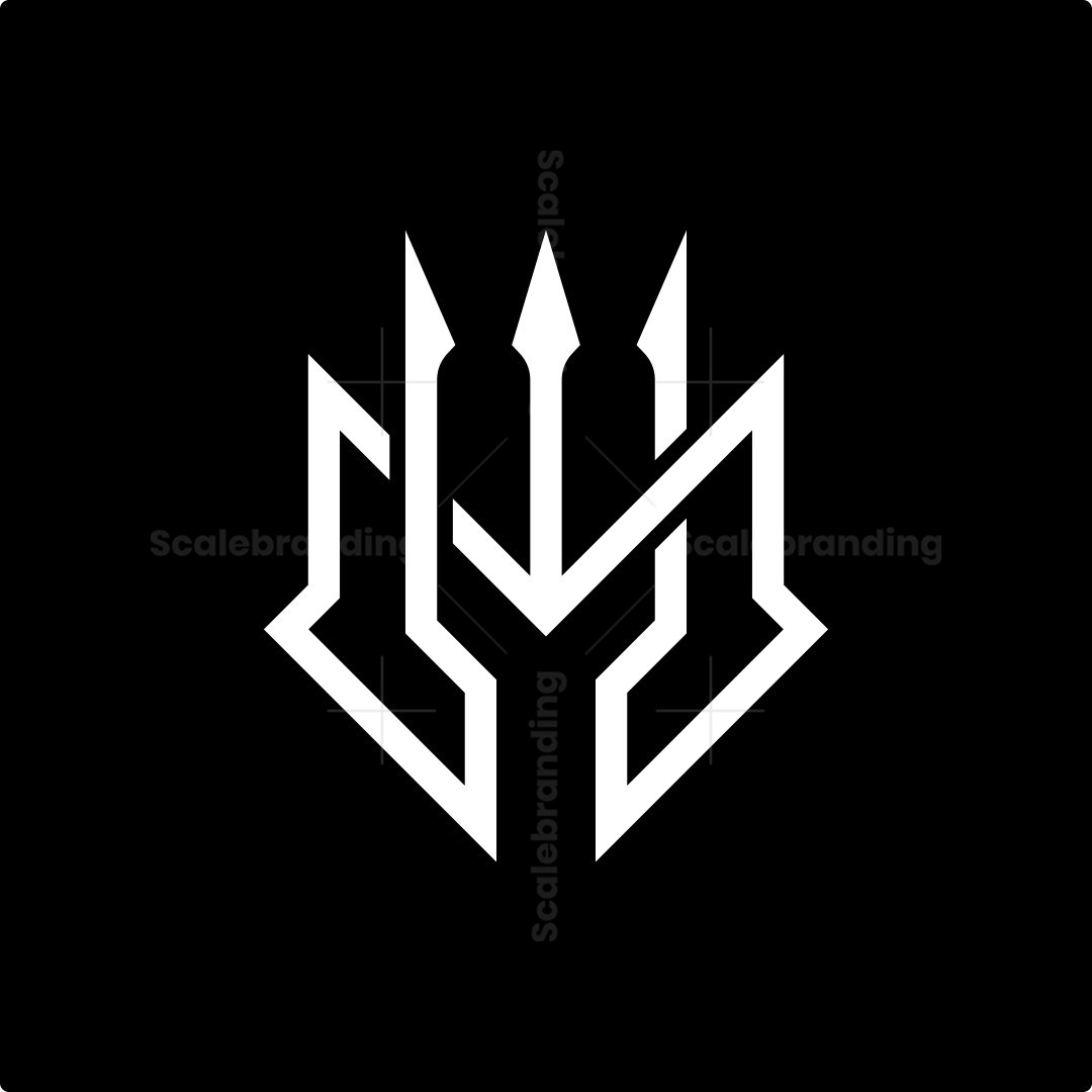 Modern Trident M Letter Logo | Scalebranding