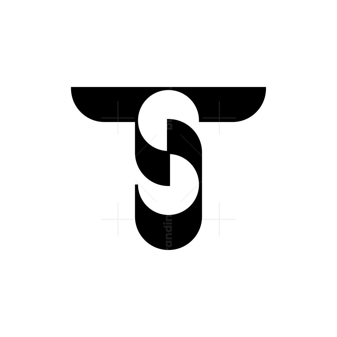 Modern TS ST Letter Logo | Scalebranding