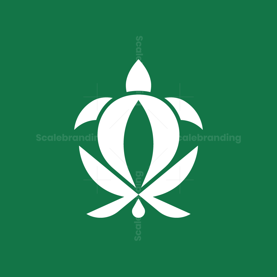 Modern Turtle With Cannabis Leaf Logo | Scalebranding