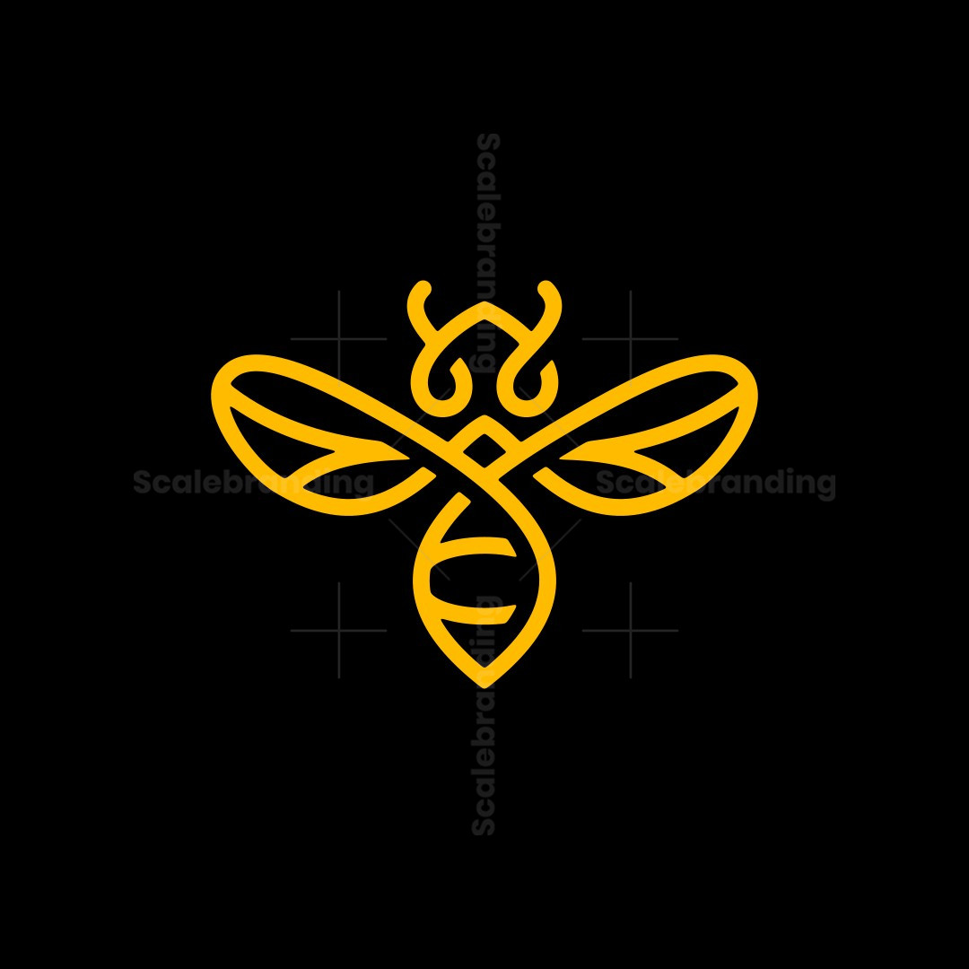 Modern Yellow Bee Line Logo | Scalebranding