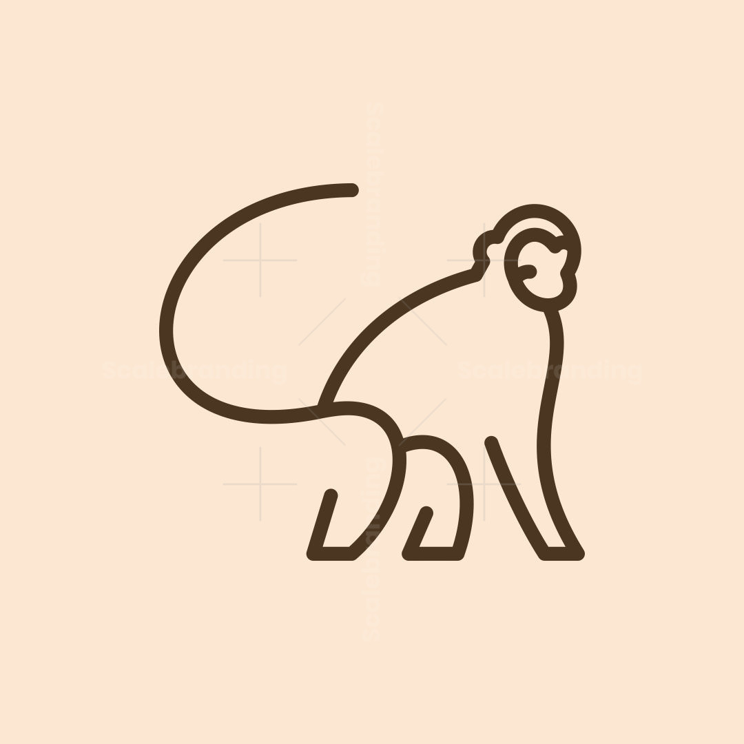 Monkey Simple Line Logo | Scalebranding