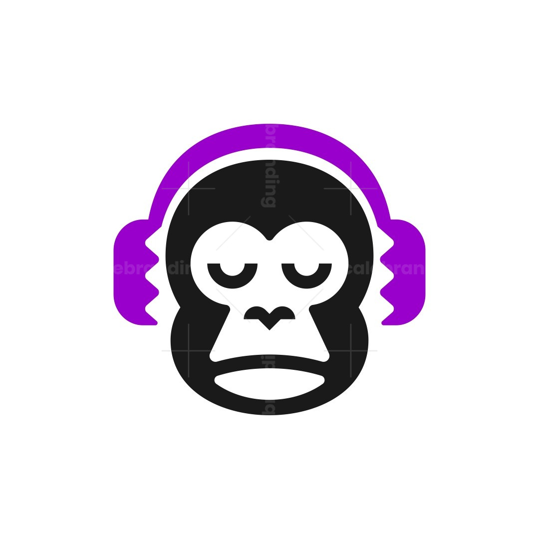 Monkey With Headphone Logo | Scalebranding