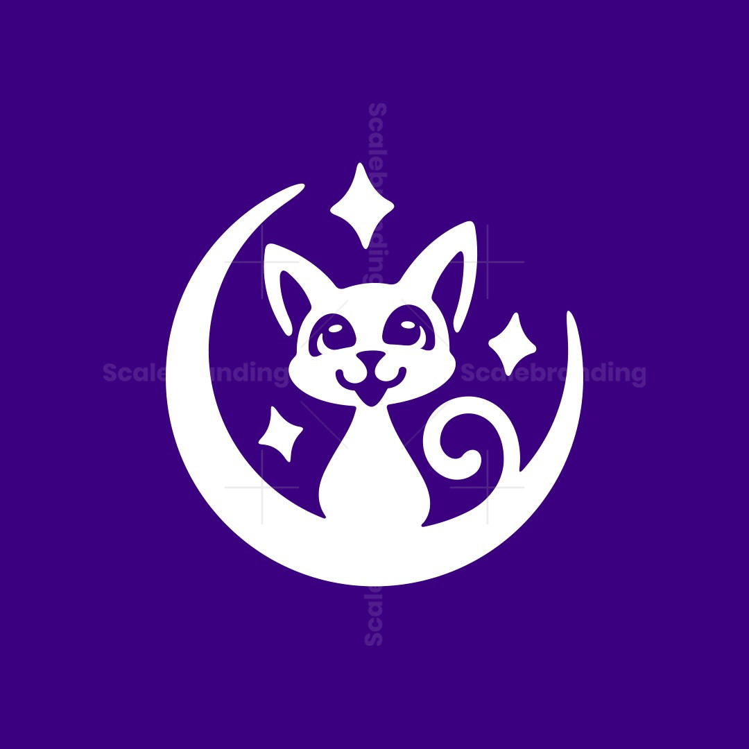 Moon Cat Night mascot Logo | Scalebranding