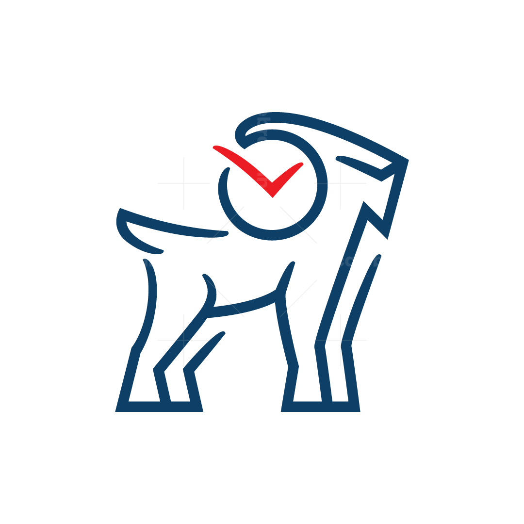 Clock Mountain Goat Logo Time Goat Logo | Scalebranding