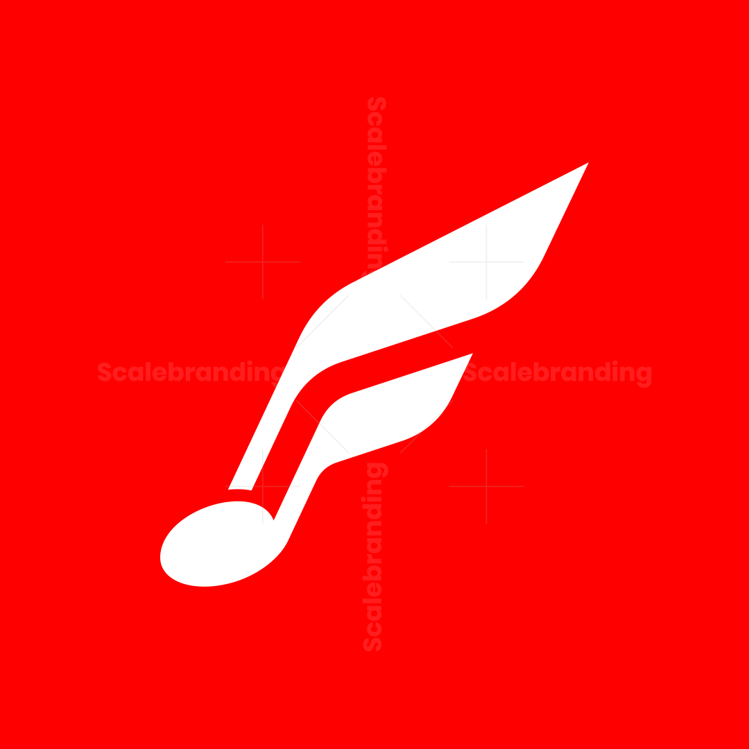 Iconic Modern Note Music F Letter Logo | Scalebranding