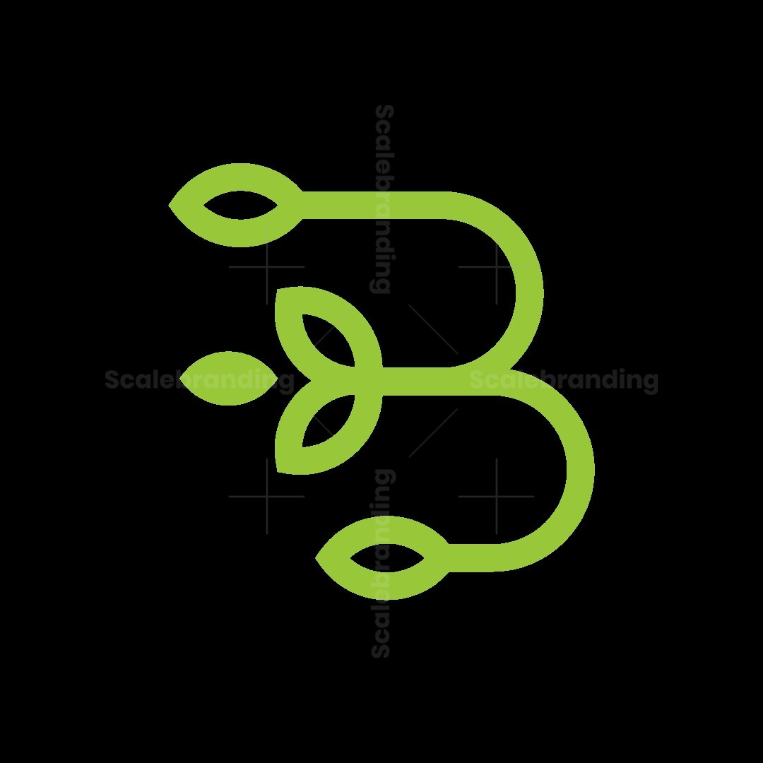 The Letter B In Nature Letter B Logo Concept, Nature Green Leaf
