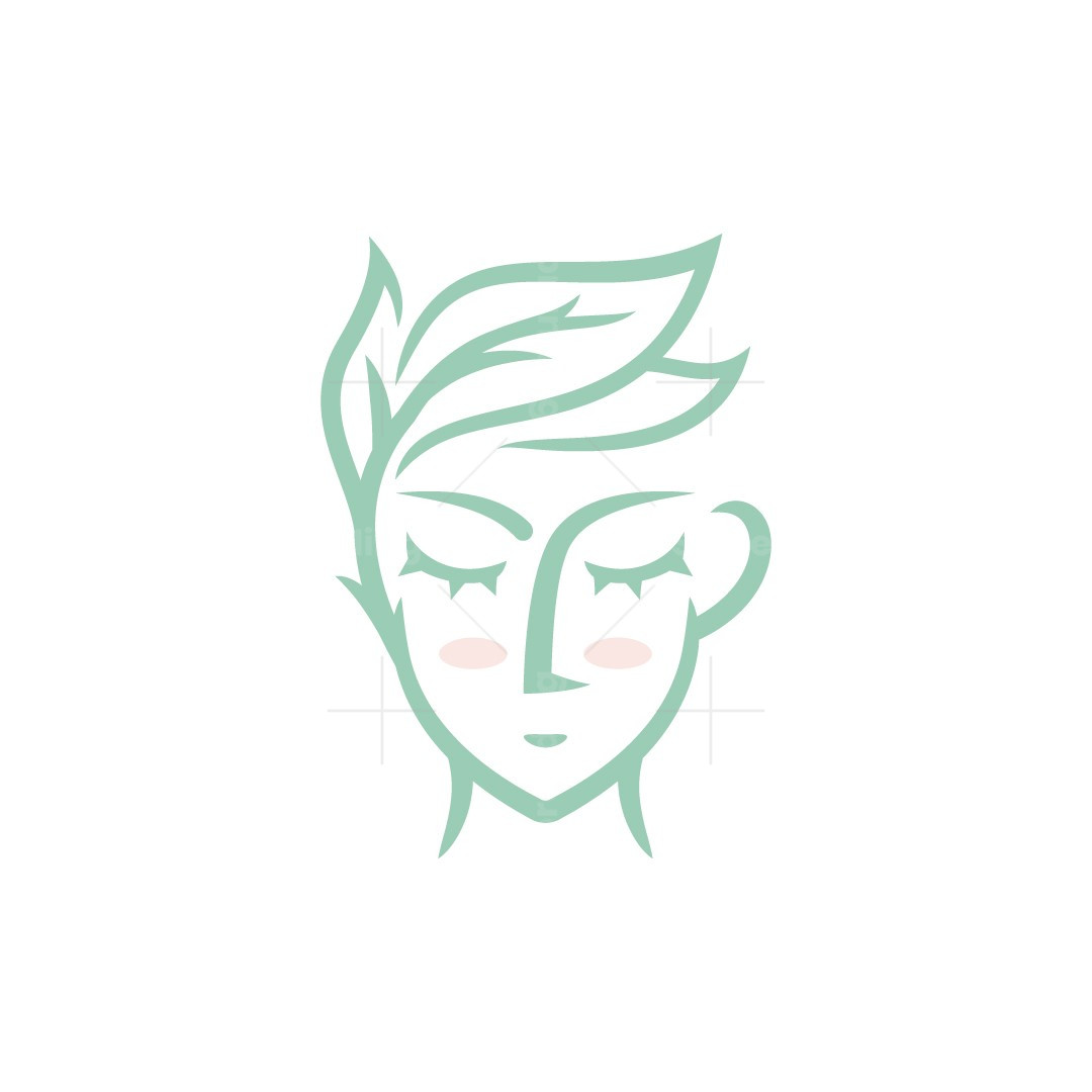 Makeup Face Logo Letter L With Beauty Face Logo Design Royalty Free