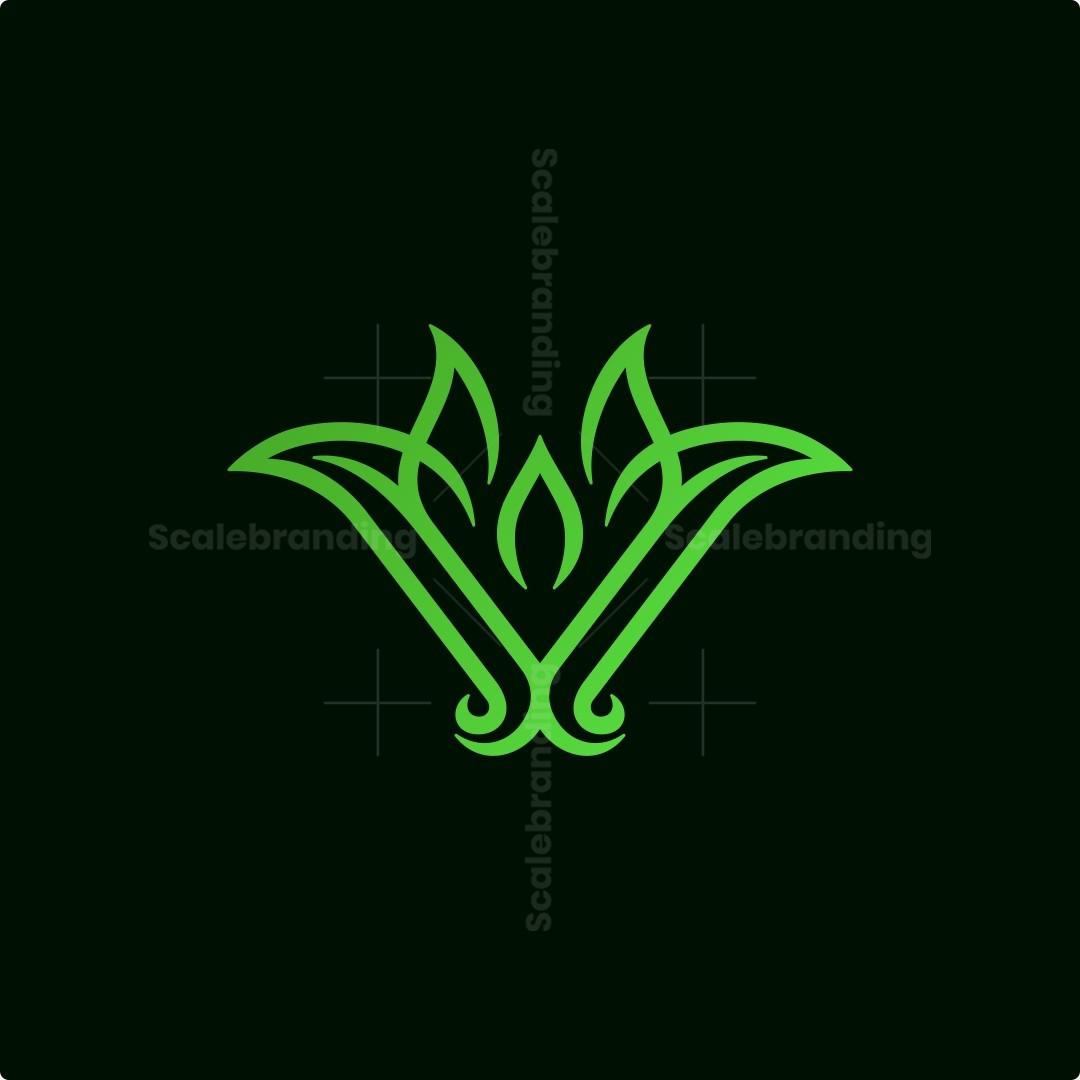 Nature Leaf Letter V Logo | Scalebranding