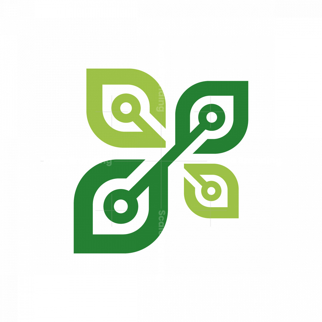 Nature Leaves Tech Logo | Scalebranding