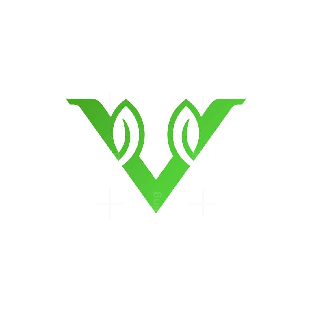 Nature Letter V Vegetarian Logo | Scalebranding