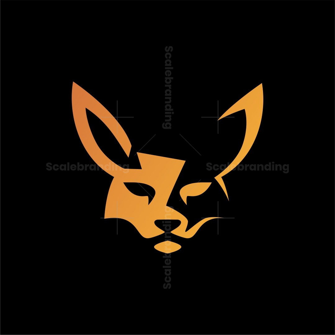Negative Space Fennec Fox Head Logo | Scalebranding