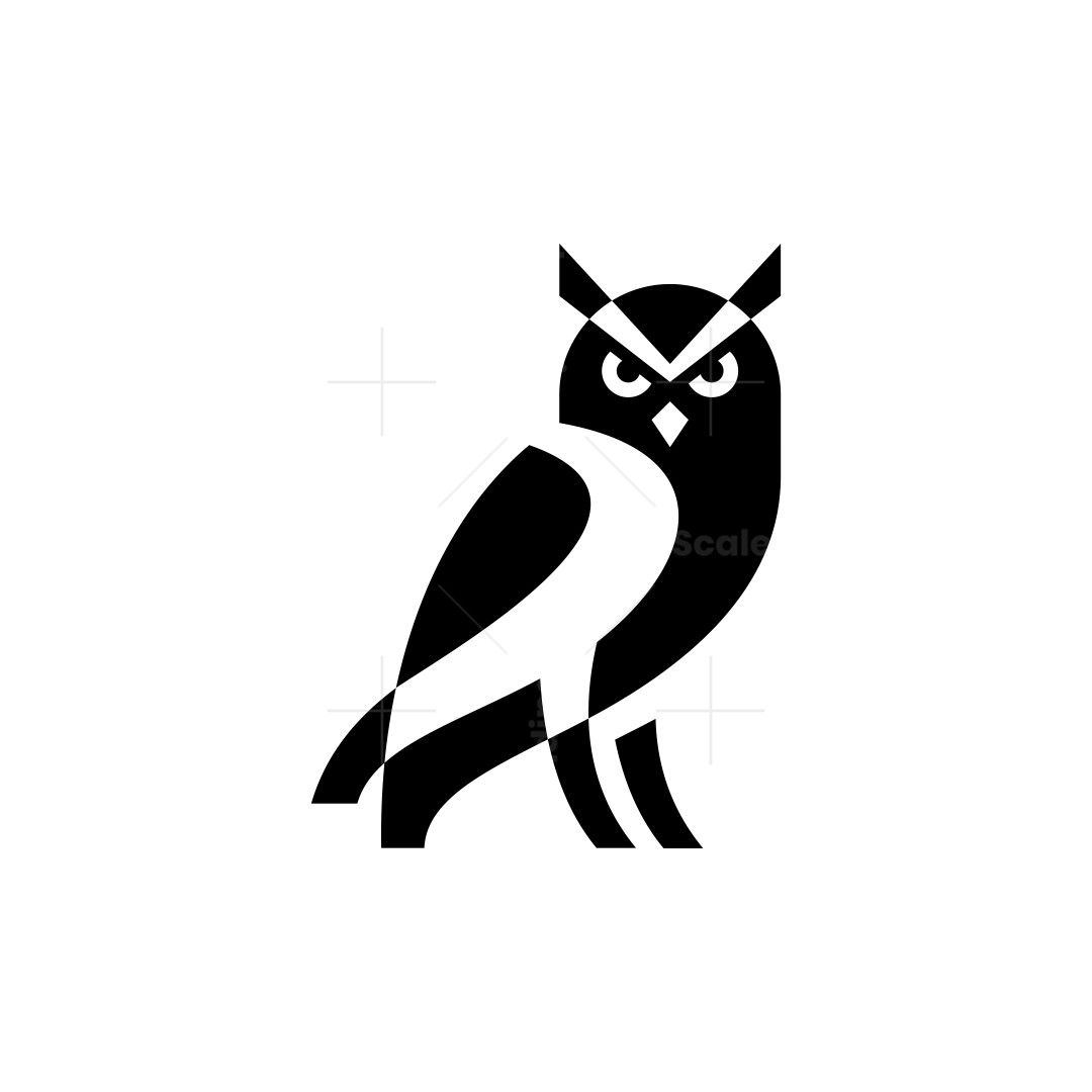 Negative Space Owl Logo | Scalebranding