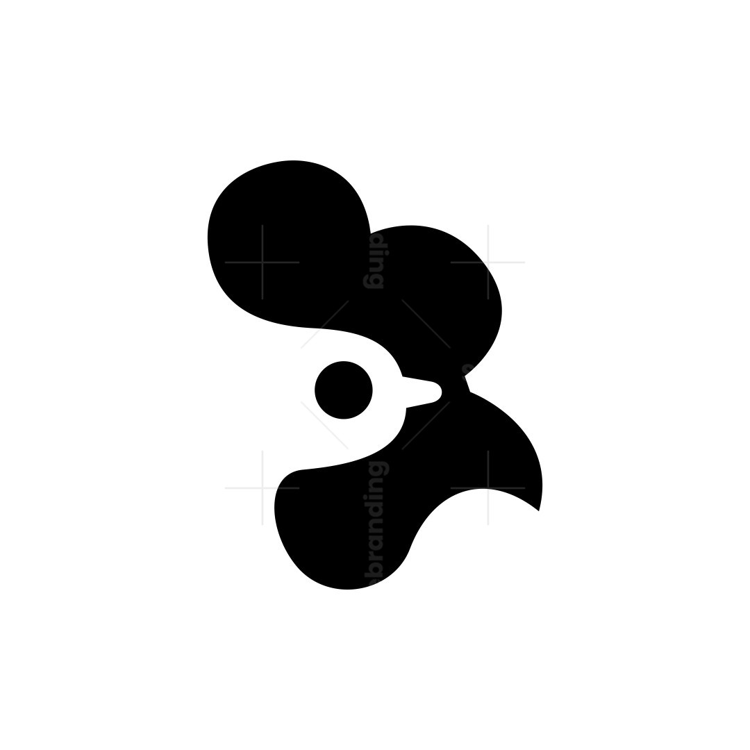 Negative Space Rooster Chick Logo | Scalebranding