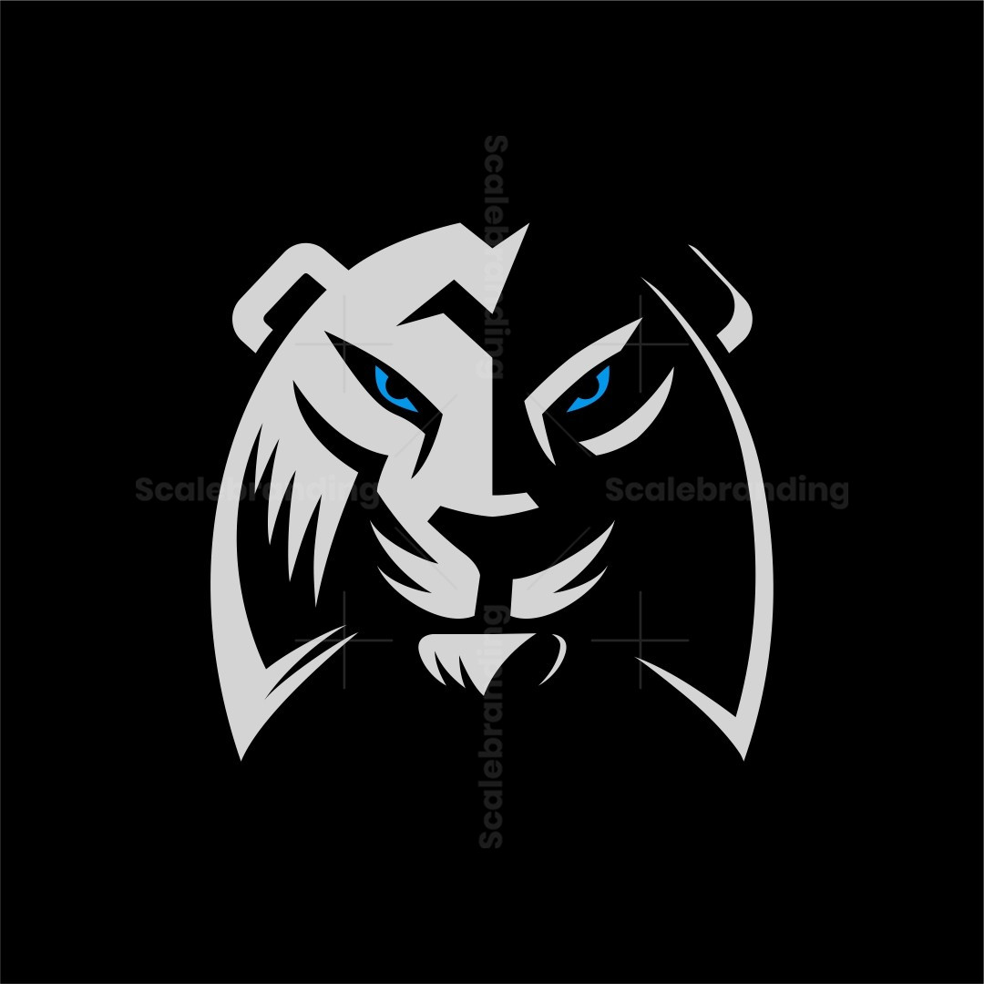 Negative Space Tiger Head Logo | Scalebranding