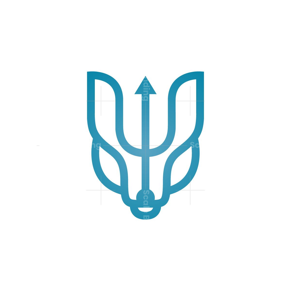 Neptune Wolf Logo Ocean Wolf Logo | Scalebranding