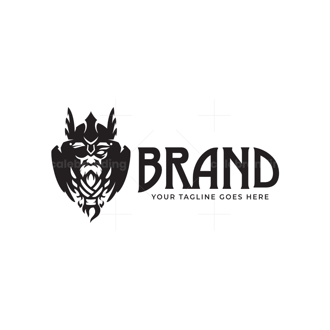 The Norse Mythology God Odin With His Two Ravens Logo | Scalebranding