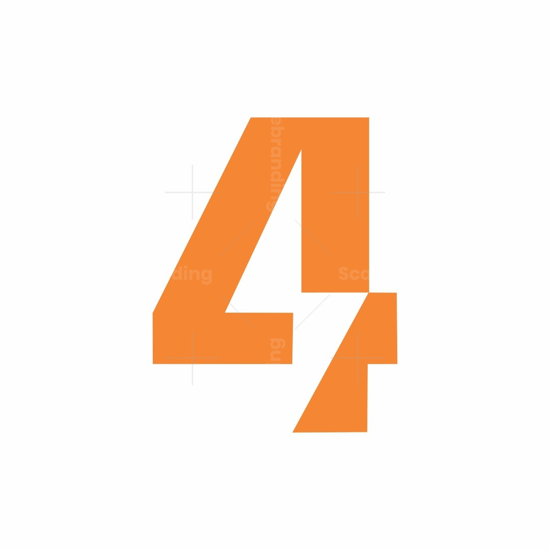 Number four Thunder Logo | Scalebranding