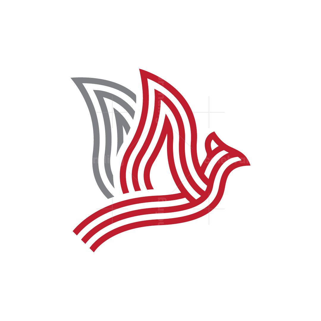 Offset Flying Phoenix Logo Lines Abstract Phoenix Logo | Scalebranding
