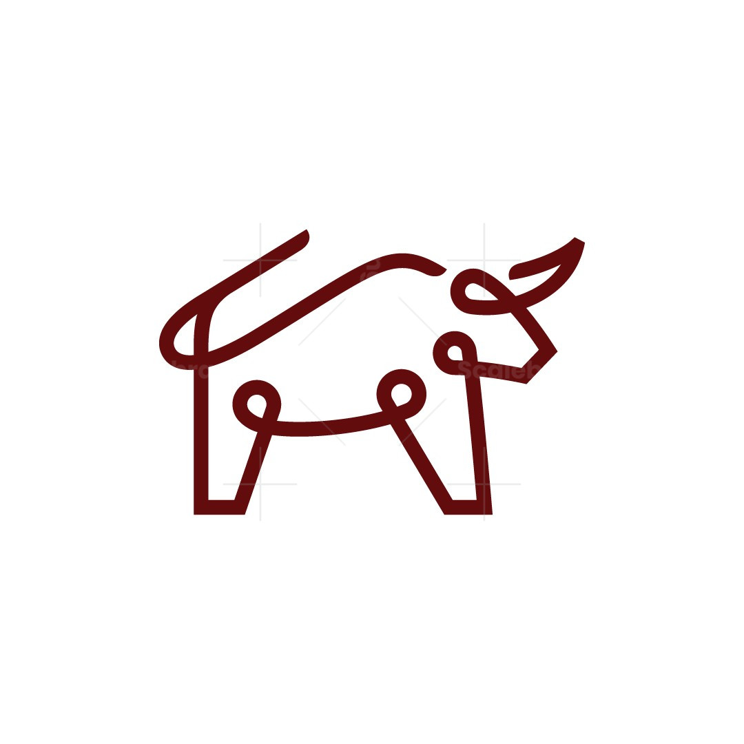 One Line Bull Logo Bull Logo Design Big Toro Bull Logo | Scalebranding