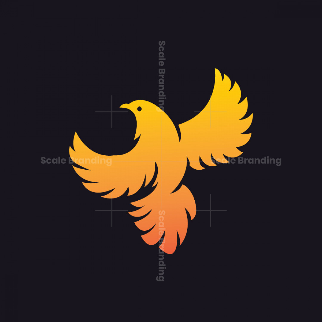 Orange Phoenix Bird Logo | Scalebranding