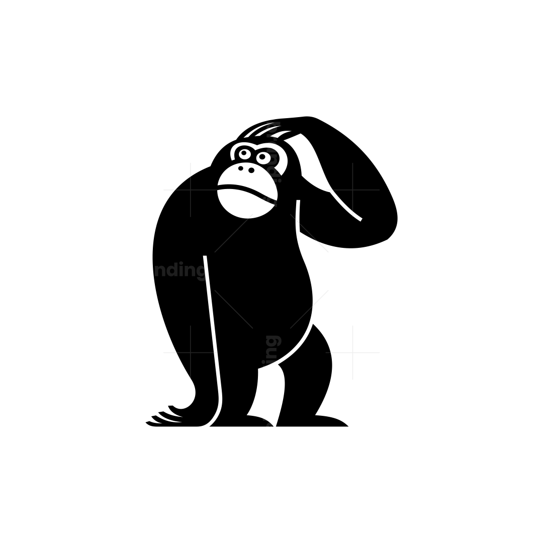 Orangutan Scratching Head Logo Design | Scalebranding