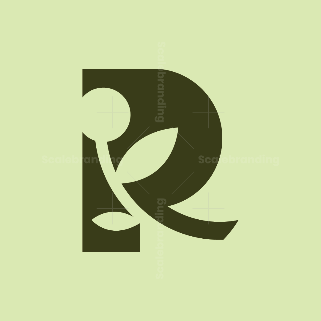 Letter R Leaf Organic Modern Logo | Scalebranding