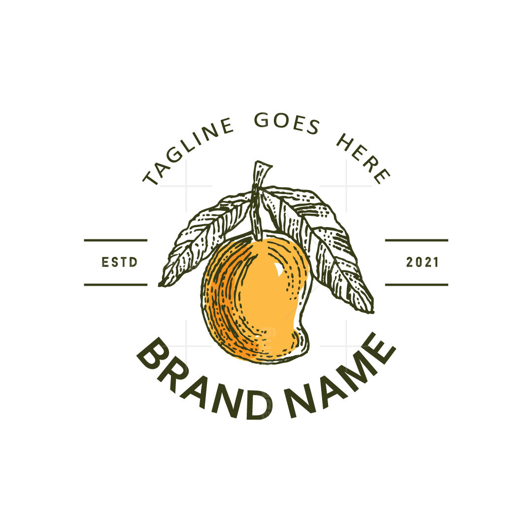 Organic Mango Emblem Logo | Scalebranding