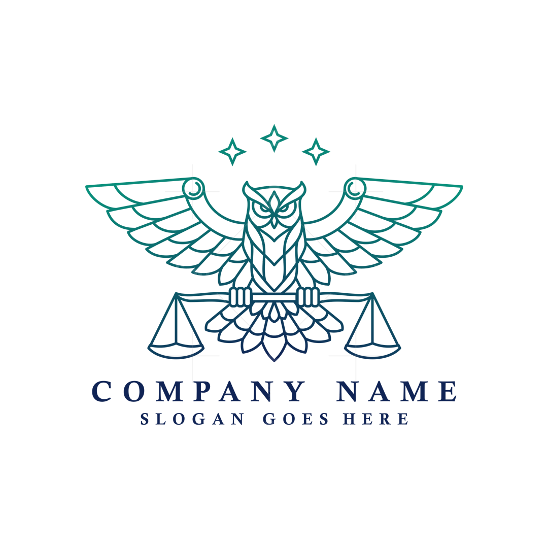 Owl Holding Scales Line Style Logo | Scalebranding