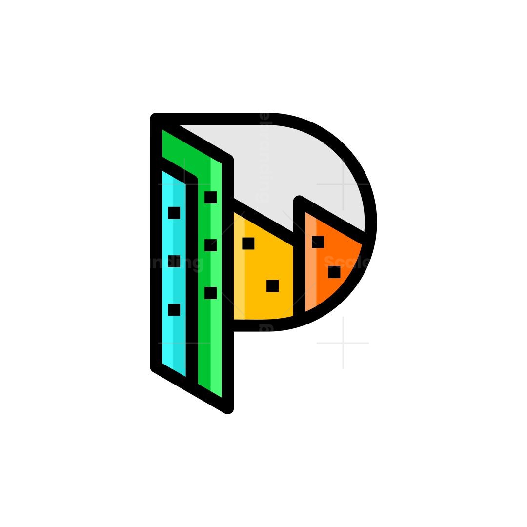 P Building Colorful Logo | Scalebranding