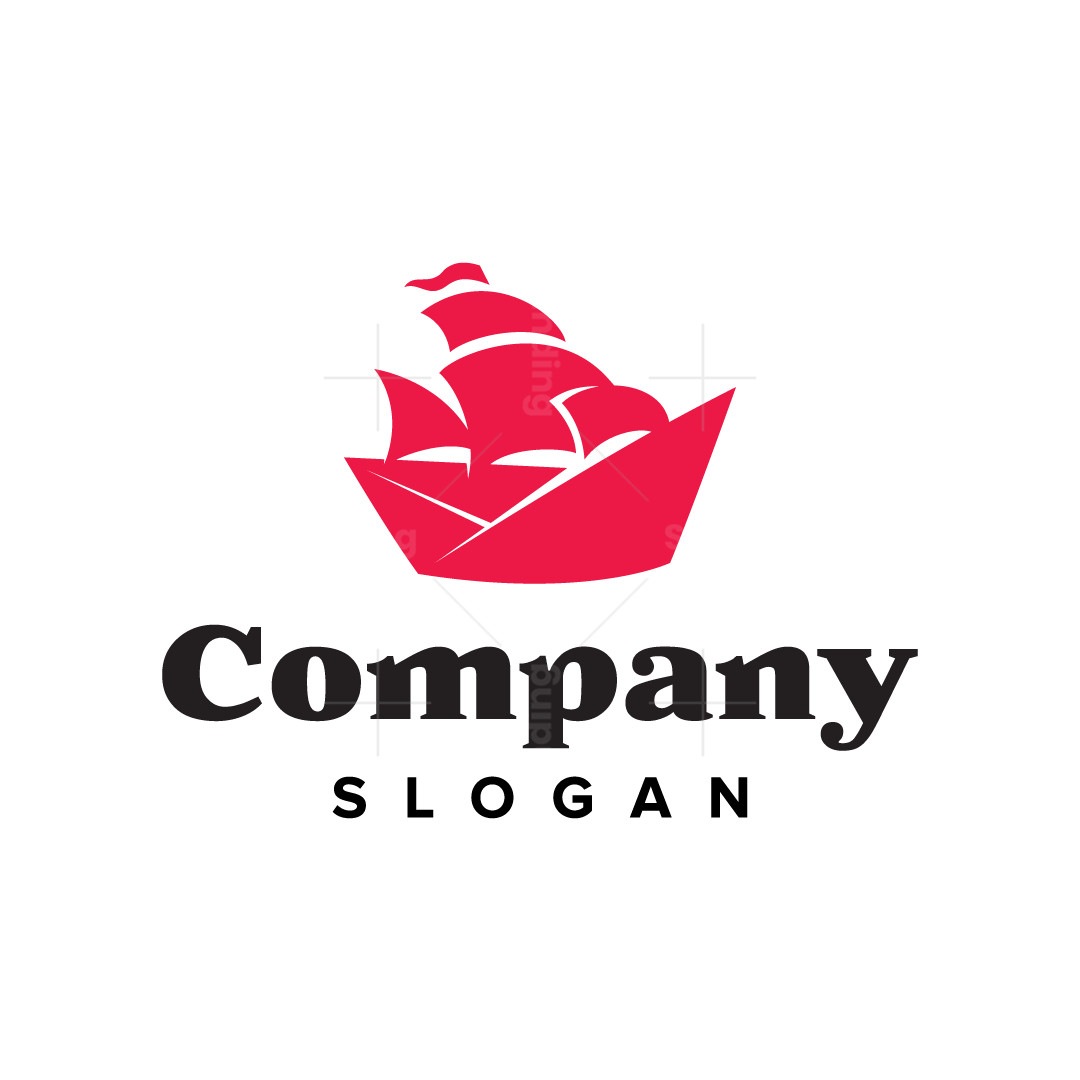 White Ship Red Background Logo Ship Wheel Free Stock Vectors