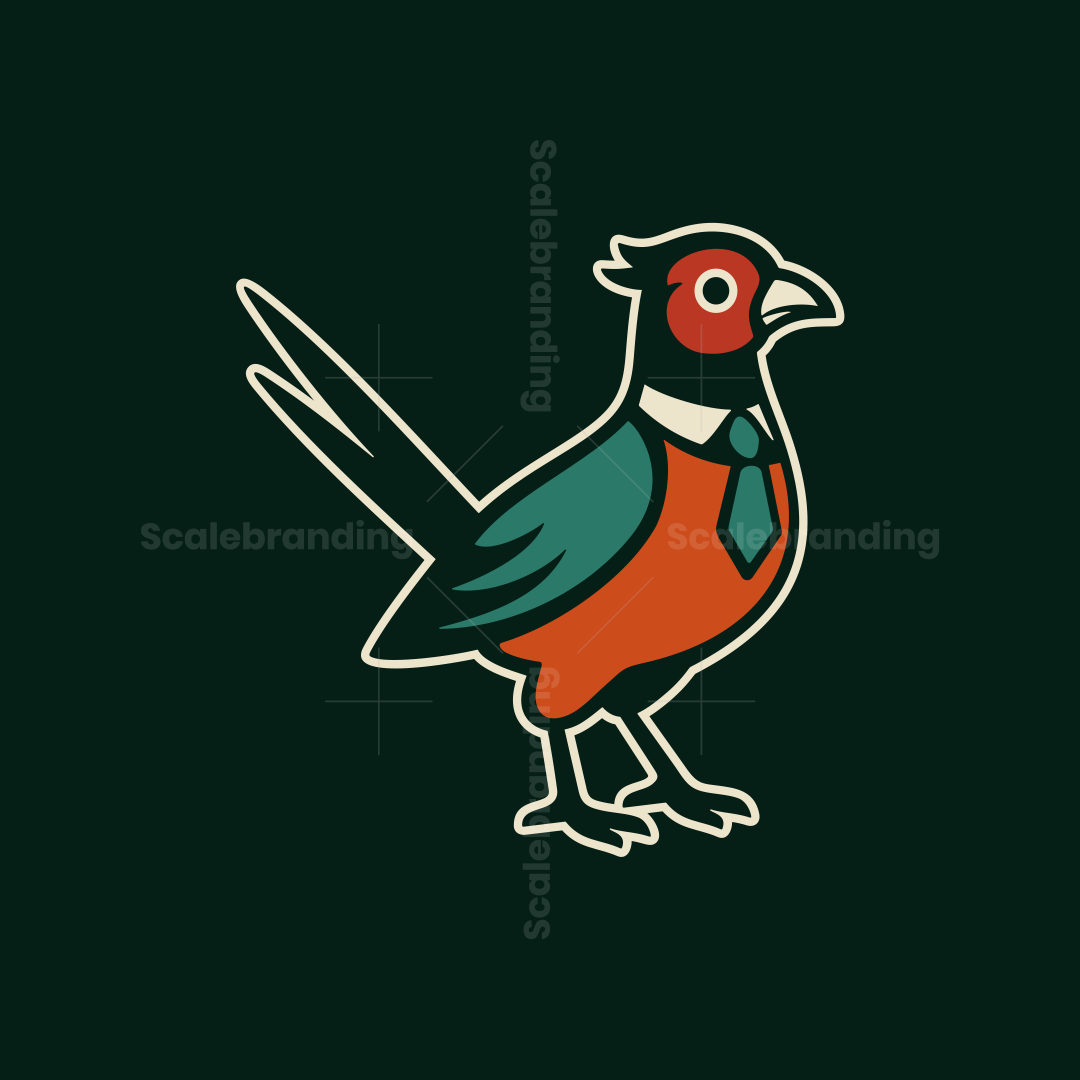 Pheasant With Business Tie Logo | Scalebranding