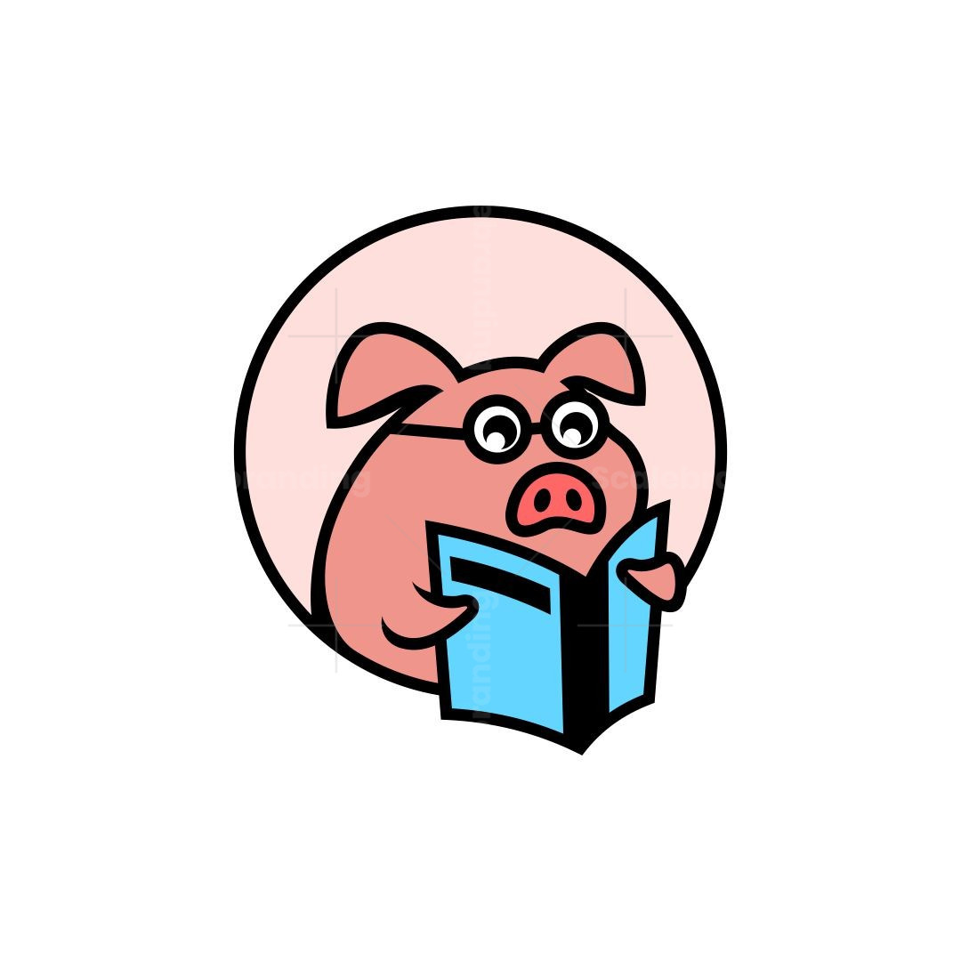 Pig Reading Drawing