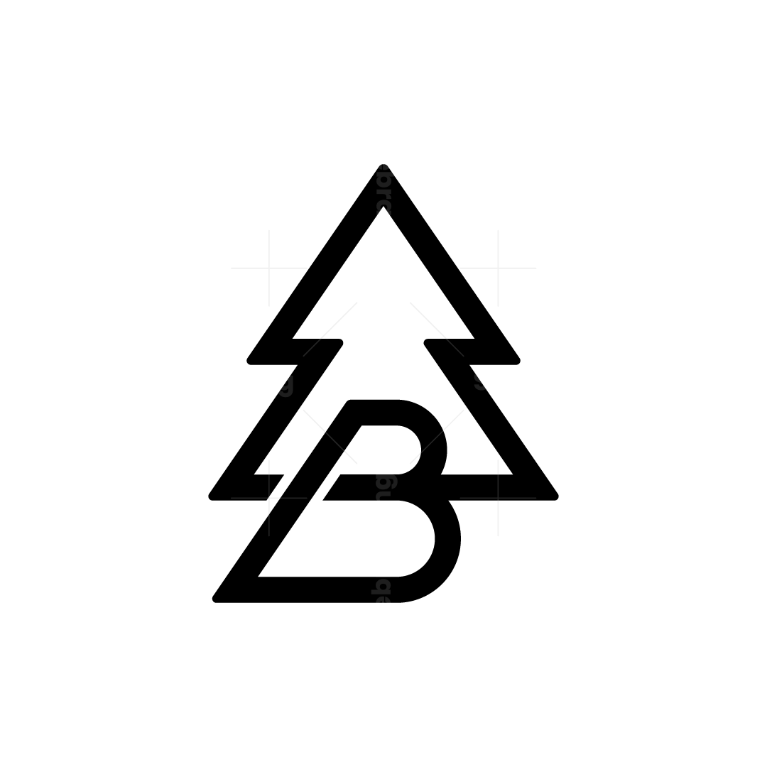 Letter B Pine Tree Logo With A Modern Look | Scalebranding