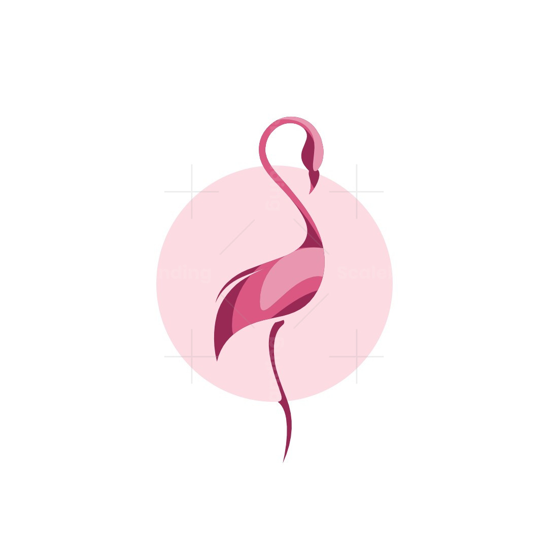 Pink Flamingo at Sunset Logo | Scalebranding