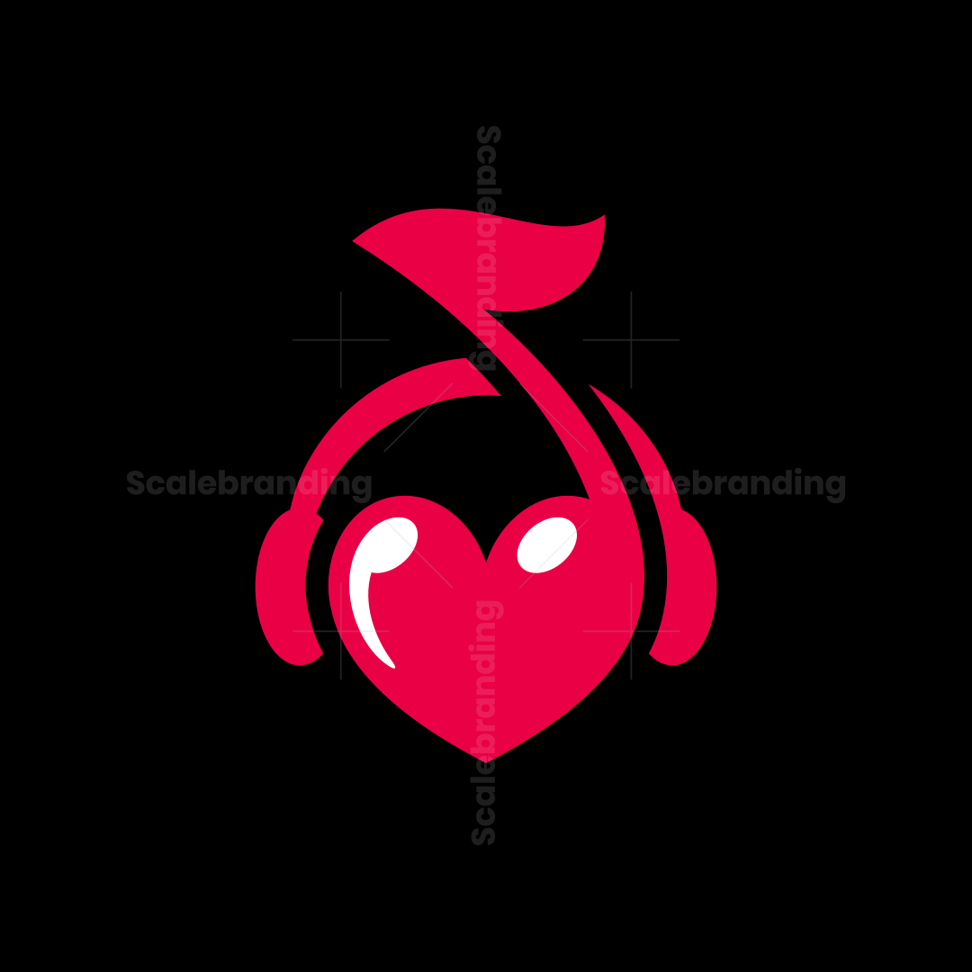 Audio love Music heart note bright and colorful logo | Scalebranding