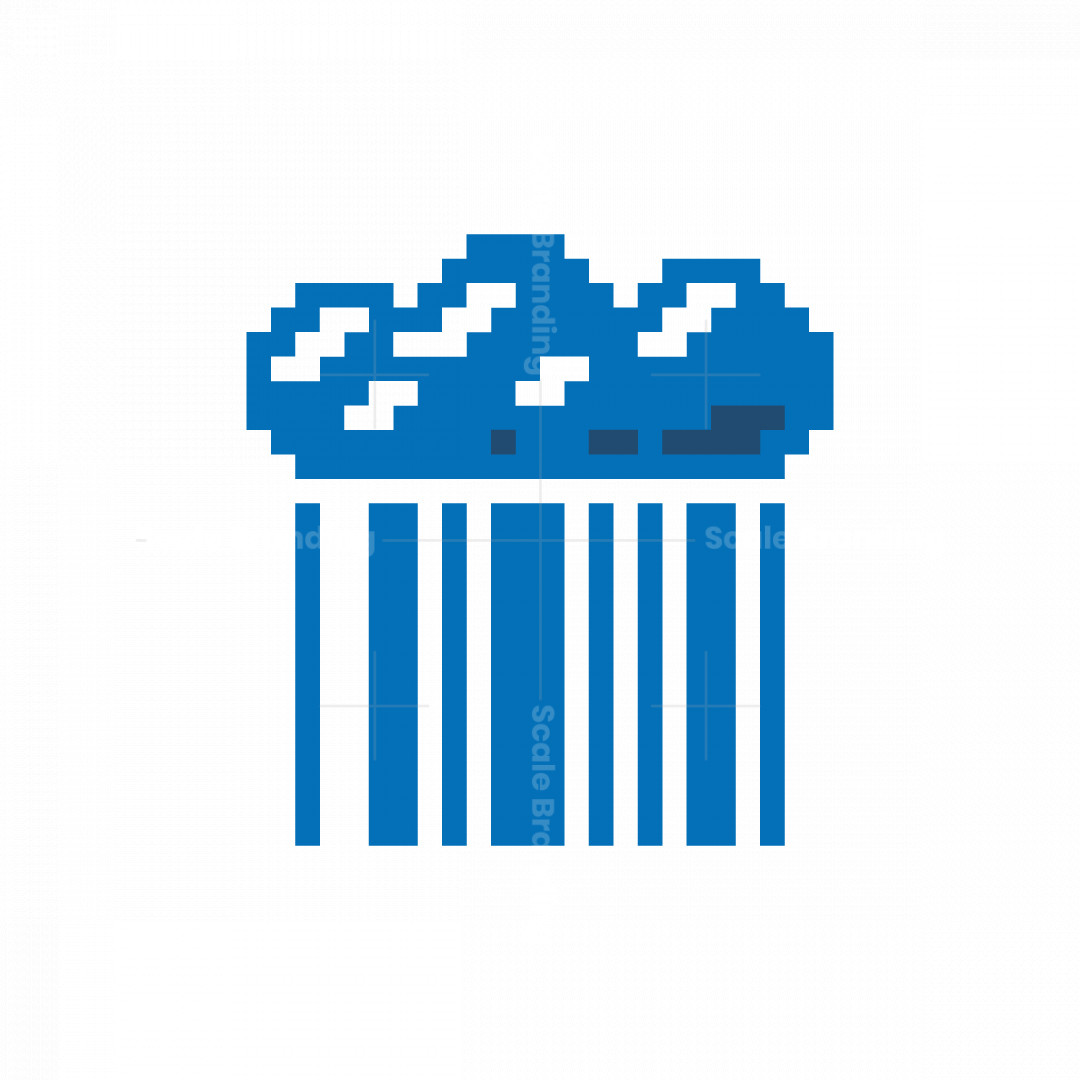 Pixel Barcode Cloud Logo | Scalebranding