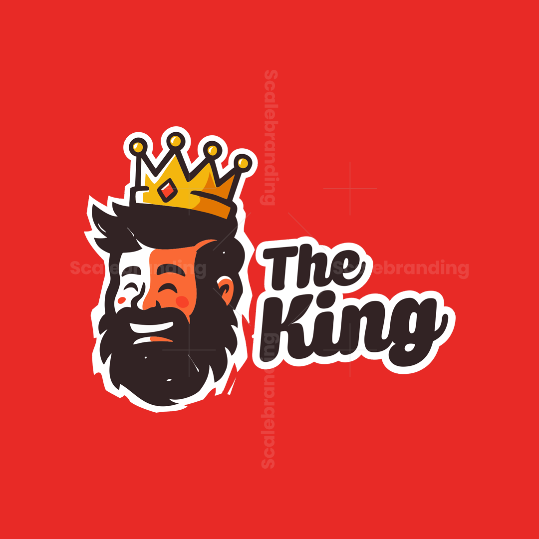 Playful Cartoon Mascot Bearded King Logo | Scalebranding