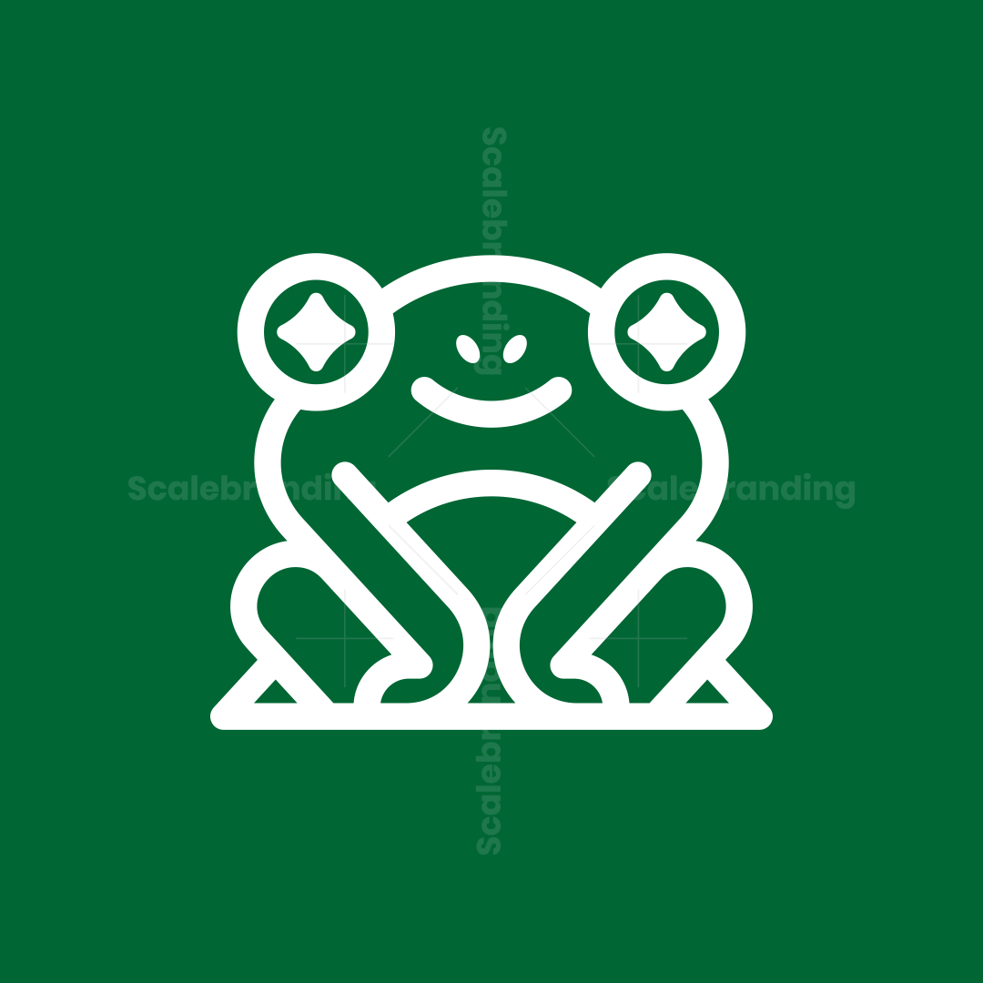 Playful Modern Sitting Frog Logo | Scalebranding